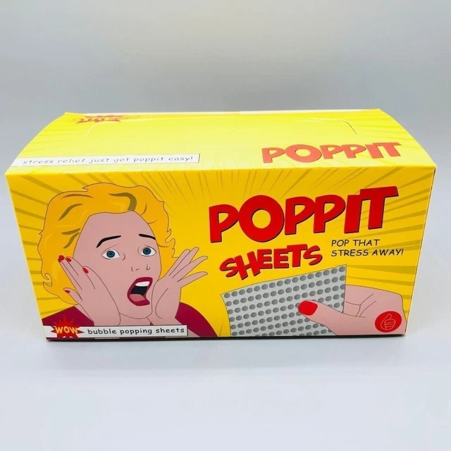TRANSPARENT POPPIT SHEETS Toy 18 Times Pressure Relief Toy Bubble Paper ...
