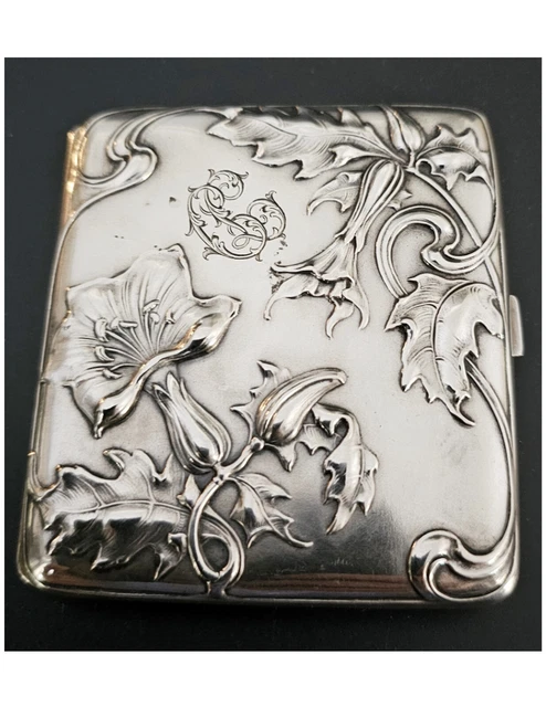 BOITE A CIGARETTES Allemande Art Nouveau Époque 1900 Argent 800 EUR 190 ...
