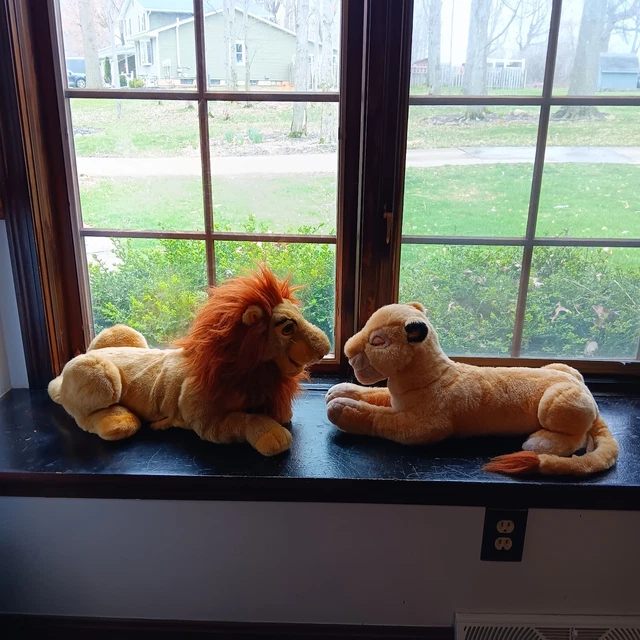 PAIR EXTRA LARGE Lion King Plush Simba Puppet Sarabi Htf Walt Disney ...