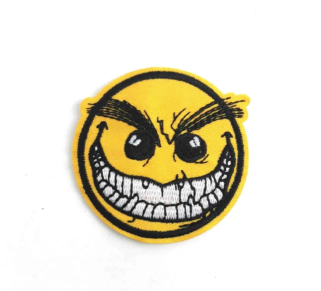 SMILEY VISAGE EMOJI émoticône jaune - fer sur applique/brodé patch 2634 EUR 3,49 - PicClick FR