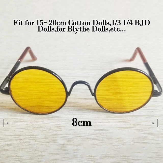 Bjd Plush Doll Eyeglasses Glasses Clothes For 15~20cm Dolls Cute Round