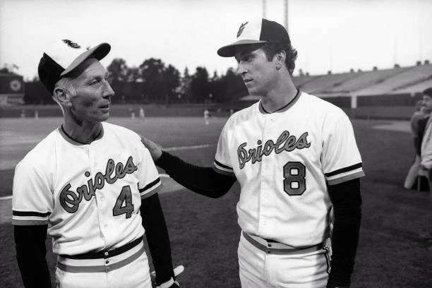 CAL RIPKEN SR And Son Cal Ripken pose for a photograph on October - Old ...