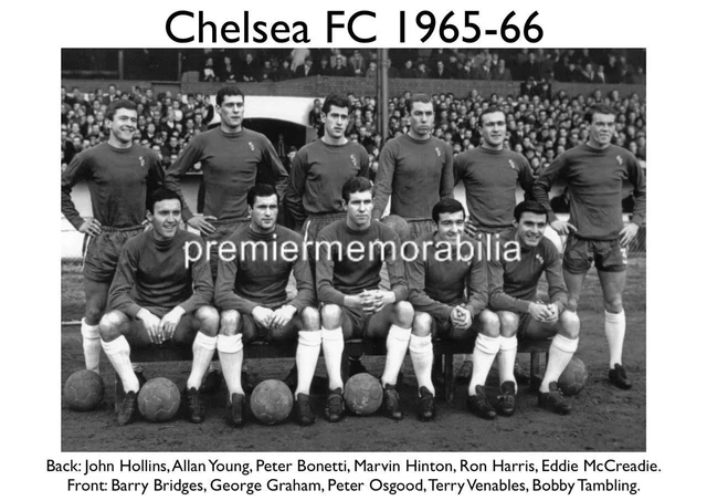 CHELSEA FC 1965-66 Peter Bonetti Peter Osgood Ron Harris Bobby Tambling A4 Print £3.99 - PicClick UK