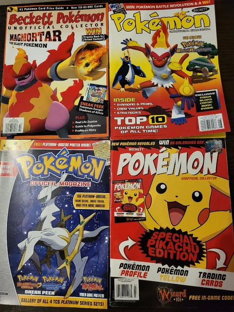 LOT OF 4 Vintage Beckett Pokémon Collector Magazines Official missing ...