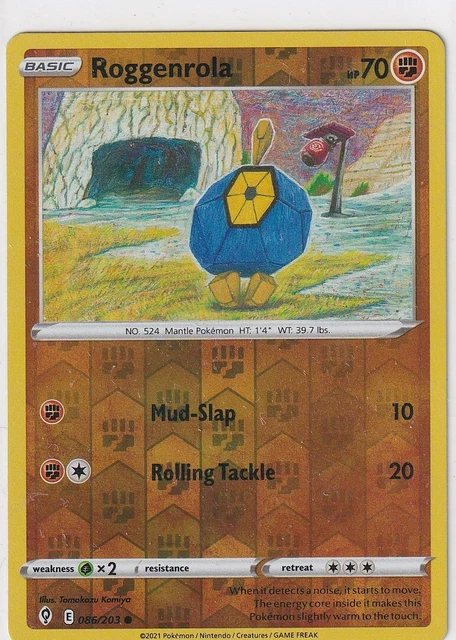 POKEMON MAPPA DRACHENWANDEL No. 86/203 Roggenrola Reverse Holo Inglese ...