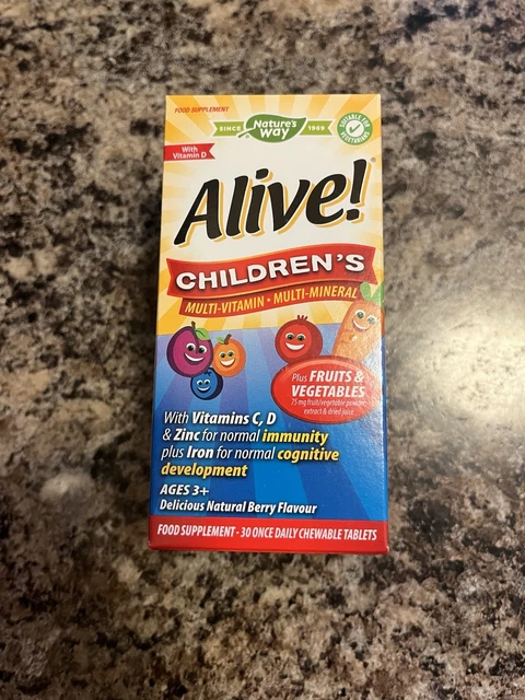 NATURE'S WAY ALIVE! Children's Multi-Vitamin Chewable Tablets 30 £2.35 ...
