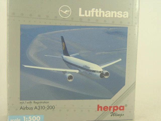 LUFTHANSA AIRBUS A310-200 - Herpa Fertigmodell 1:500 - 512589 #E gebr ...