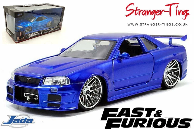JADA FAST & Furious Brian Nissan Skyline GT-R BNR34 Blue 1/24 Scale ...