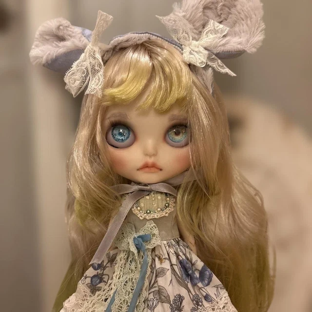 CUSTOM OOAK ICY Doll - Hand-Painted Face - Lime Green Hair - Star Eyes ...