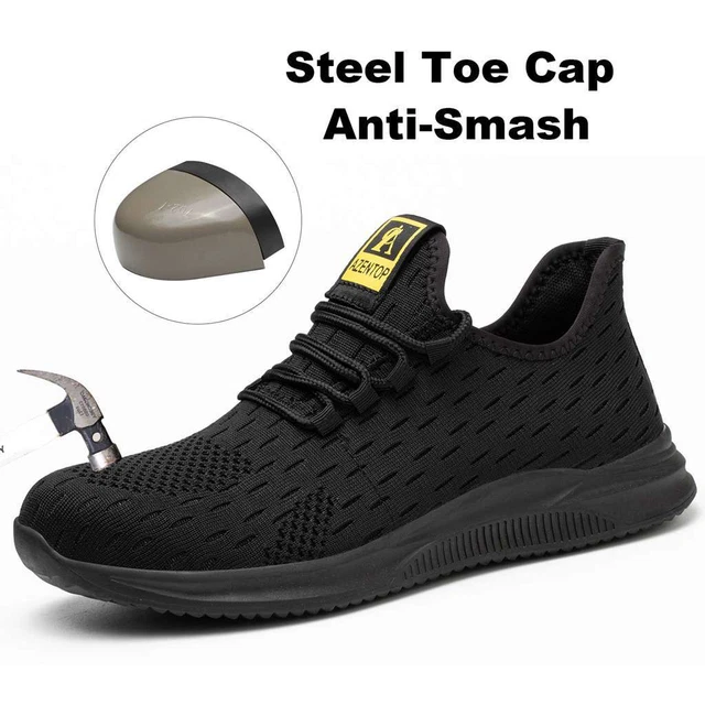 STEEL TOE CAP Shoes Safety Trainers Womens Lightweight Work Boots Sport ...