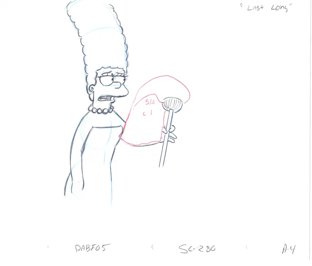 SIMPSONS ORIGINAL MARGE Simpson Animation Production Cel Drawing Fox ...