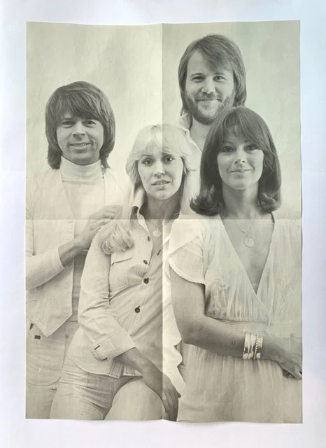 RARE ORIGINAL 1970S Vintage **ABBA** LARGE POSTER **SCARCE** B/W 58cm x ...