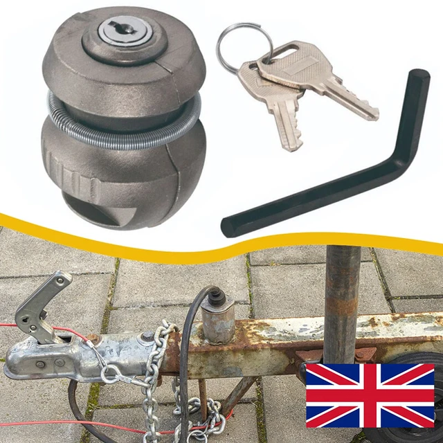 HEAVY DUTY ANTI-THEFT Tow Ball Trailer Caravan Coupling Hitch Lock with ...