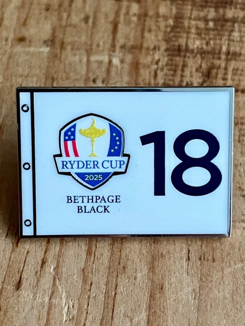 RYDER CUP 2025 Pin Badge Bethpage Black 18 New Collectors Item USA vs ...