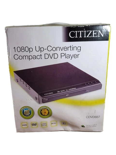 CITIZEN DVD PLAYER Full HD 1080p UPCONVERTING HDMI Compact CDVD667 $24. ...
