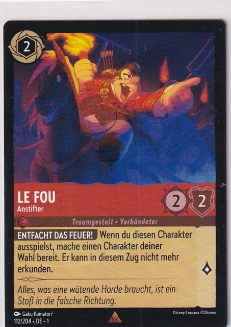 RAVENSBURGER DISNEY LORCANA 2023 No. 112/204 Le Fou Rare German £1.73 ...