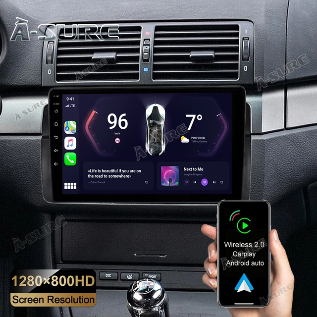 9& ANDROID 13 Autoradio pour BMW Série 3 BMW E46 320 GPS NAVI WiFi DAB+ ...