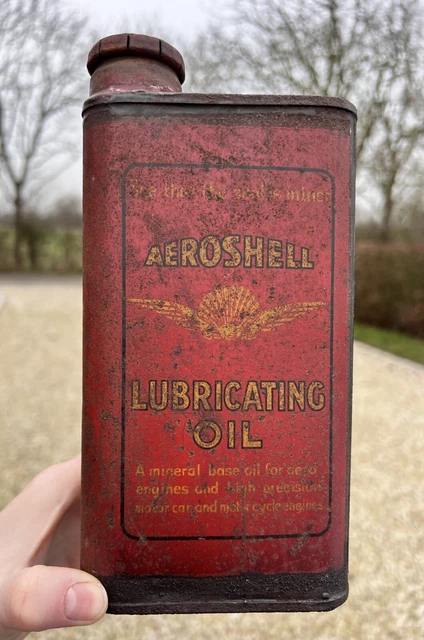 RARE SHELL AEROSHELL Lubricating Motor Oil Tin Can - Collectable ...
