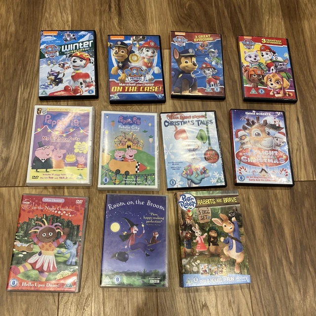 CHILDRENS DVD BUNDLE X13 Peppa Pig Paw Patrol Peter Rabbit Night Garden ...