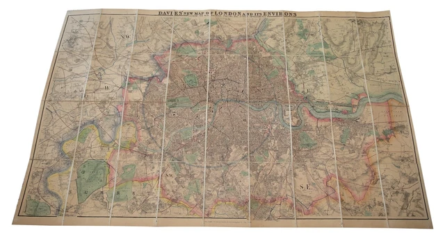 DAVIES’S MAP OF London and its Environs, 1910, boxed £600.00 - PicClick UK