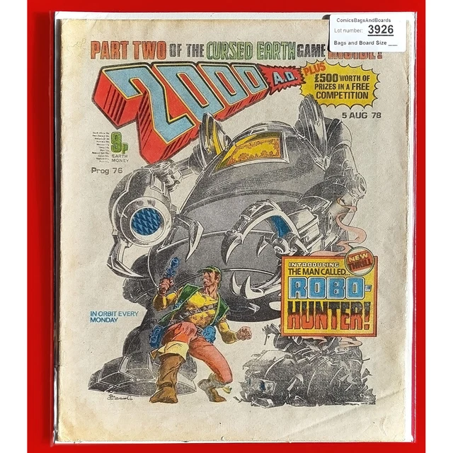 2000AD PROG 76 1st Robo-Hunter Appearance Comic Book 5 8 77 UK 1977 ...