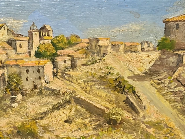 TABLEAU SIGNÉ. Paysage : Vue de Village. Peinture huile sur panneau de bois. EUR 1,00 - PicClick FR