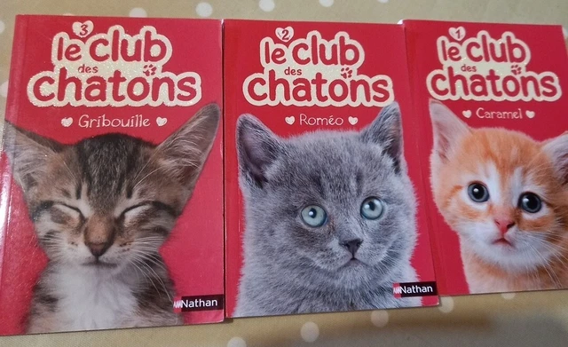 LOT DE 3 livre le club des chatons romeo caramel Gribouille 1 2 3 ...