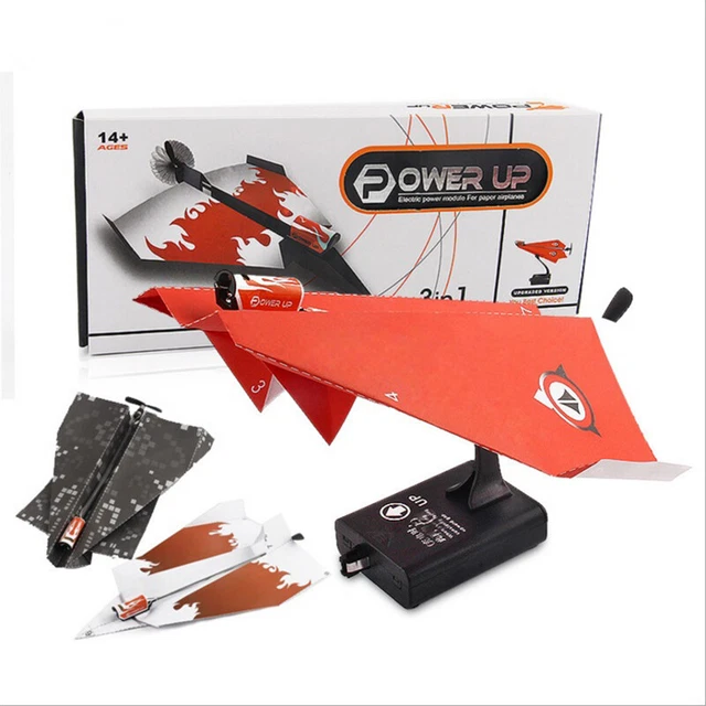 AIRPLANE RC FOLDING Paper Model DIY Motor Power Red Rc Plane Power Kids ...
