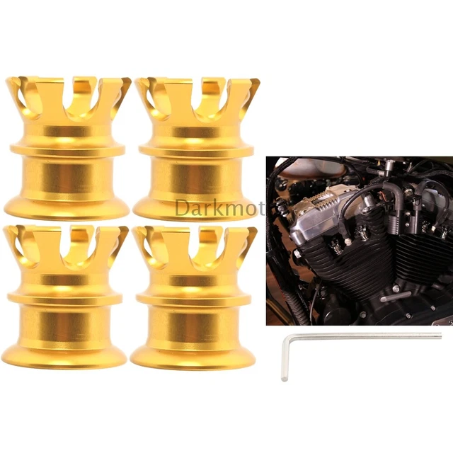 MOTORCYCLE HEAD BOLT Topper Crown Cap Engine Cover Trim For Twin Cam ...