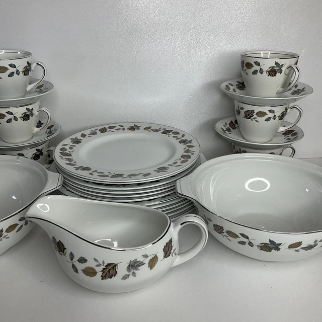 VINTAGE ALFRED MEAKIN Glo-White Spring Wood Dinner Serving Set For 6 ...
