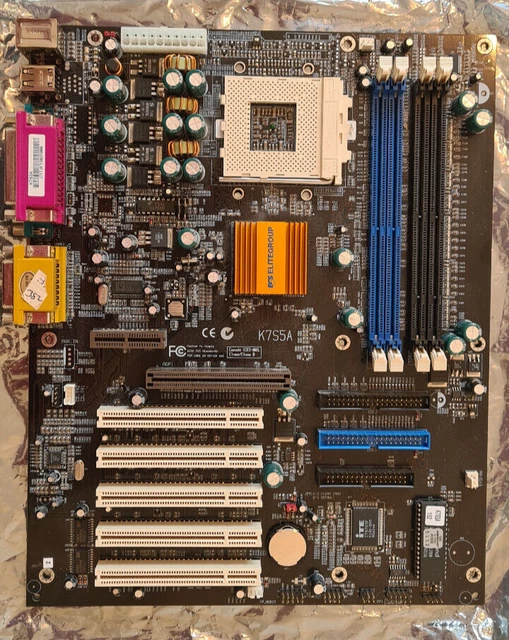 ECS K7S5A SOCKET A 462 AGP ATX Motherboard AMD Athlon Windows 98 XP ...
