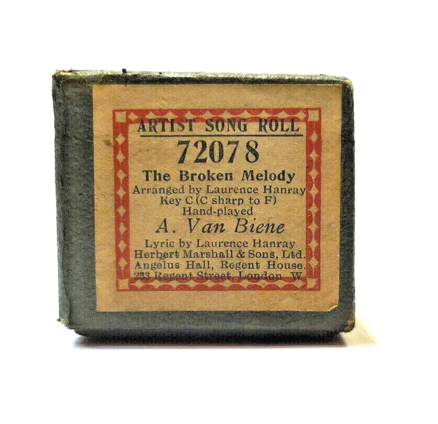 VINTAGE 88 NOTE Artist Song Roll Piano Roll, "The Broken Melody" , c ...