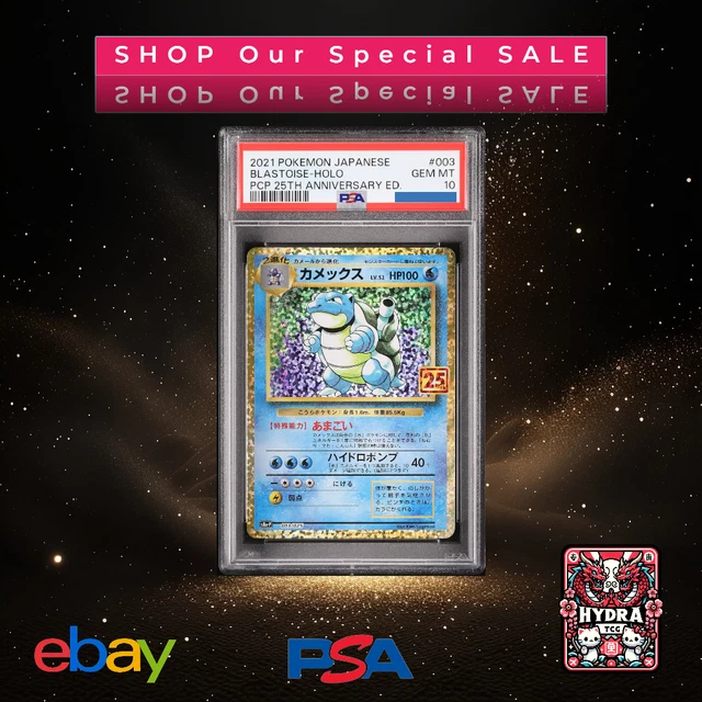 PSA 10 BLASTOISE 003/025 25th Anniversary s8a-P Japanese Pokemon Card 2021 EUR 135,00 - PicClick FR
