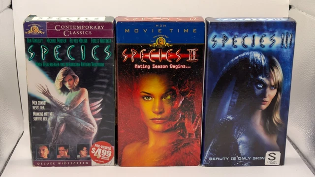 SPECIES 1 2 3 VHS Horror Sci-Fi 90's 1995 Alien Movie Ben Kingsley £19.48 - PicClick UK