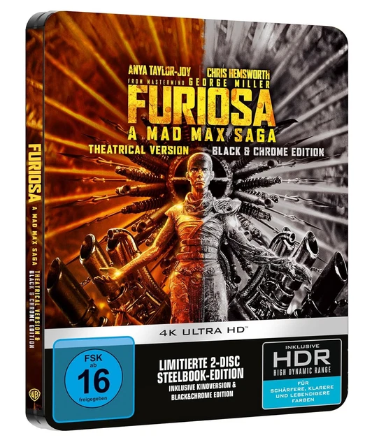 FURIOSA: A MAD Max Saga (4K UHD Steelbook) BLACK & CHROME EDT. - NEU - VORBESTEL EUR 49,90 ...