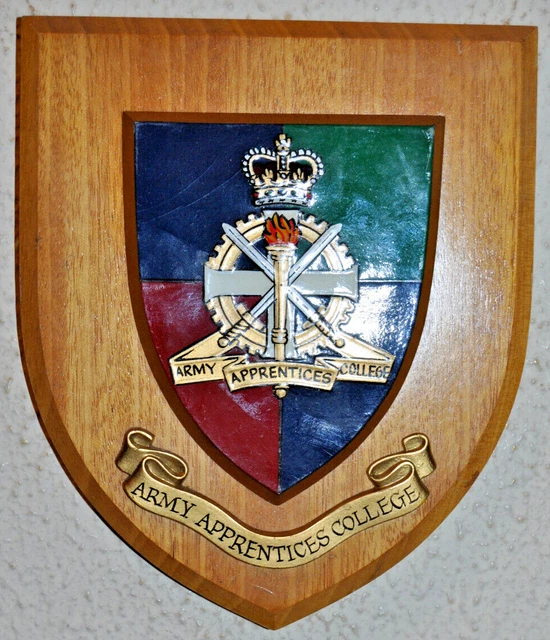 ARMY APPRENTICES COLLEGE regimental mess wall plaque crest shield EUR ...