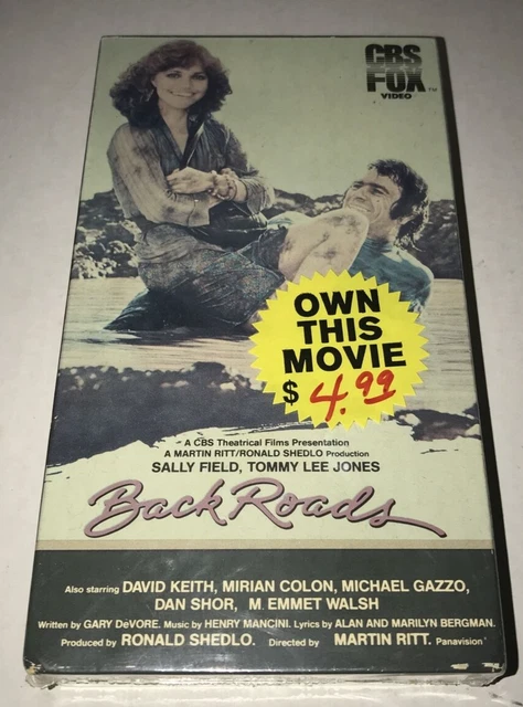 BACK ROADS VCR VHS 1984 Sally Field Tommy Lee Jones CBS Fox Video OOP ...