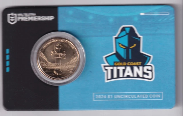 AUSTRALIAN: 2024 $1 Nrl Rugby Gold Coast Titans Unc Coin On Card ...