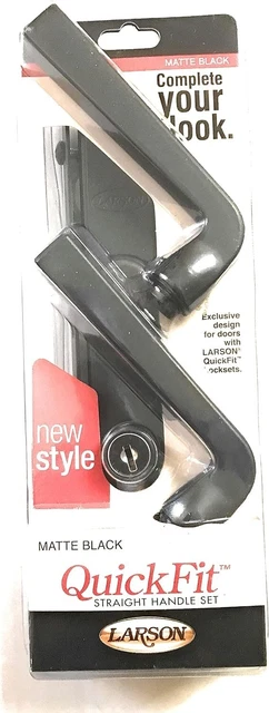 LARSON QUICKFIT MATTE Black Die-Cast Locking Storm Door Handle 20298953 ...