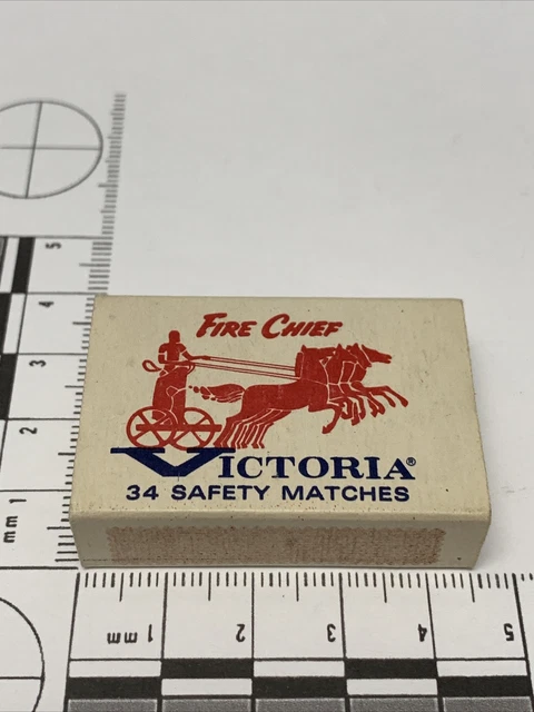 RARE VINTAGE MATCHBOX Victoria Fire Chief Safety Matches gmg no matches ...