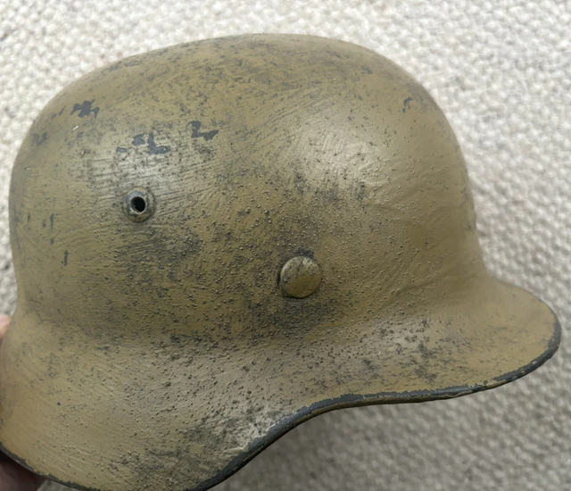 WW2 GERMAN ARMY M35 Helmet Large Size 58 cm Original Shell DAK Afrika ...
