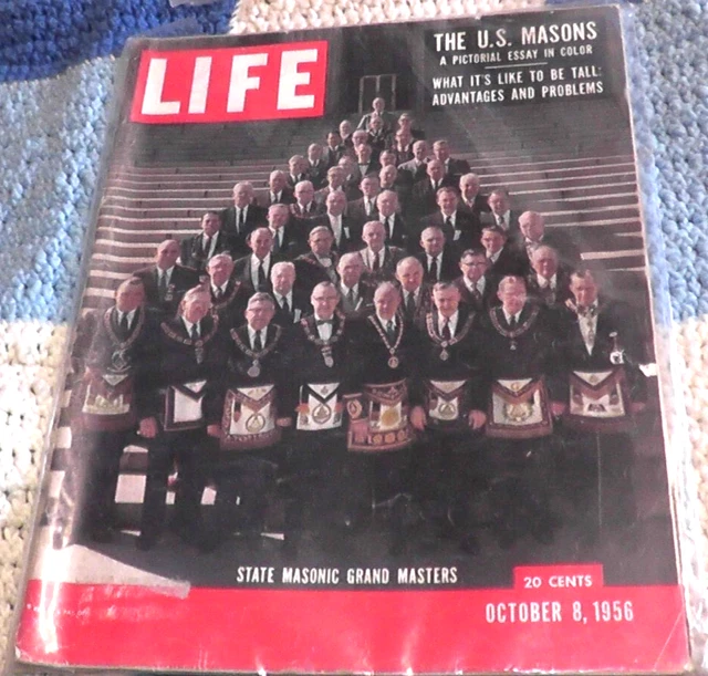 LIFE MAGAZINE OCTOBER 8 1956 U.s. Masons Freemasons Masonic Grand ...