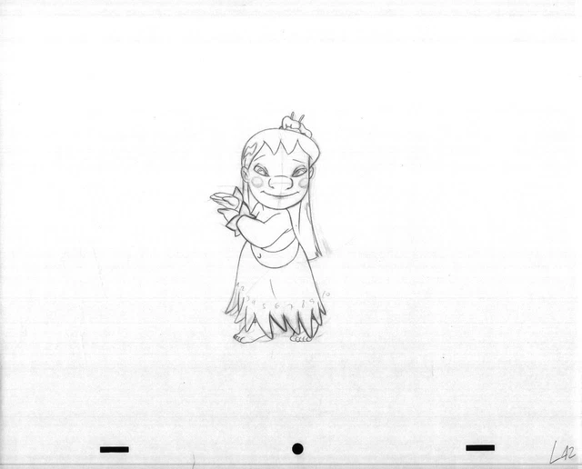 WALT DISNEY TV Animation Art Cel Production Drawing Lilo & Stitch 'Lilo ...