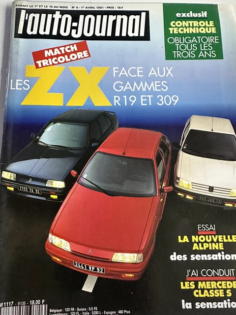 L'AUTO-JOURNAL 1991 N° 6 ESSAI CITROËN ZX VOLCANE PEUGEOT 309 GTI ...