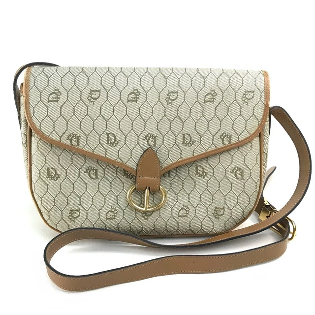 CHRISTIAN DIOR OLD DIOR logo Honeycomb pattern Crossbody Pochette ...