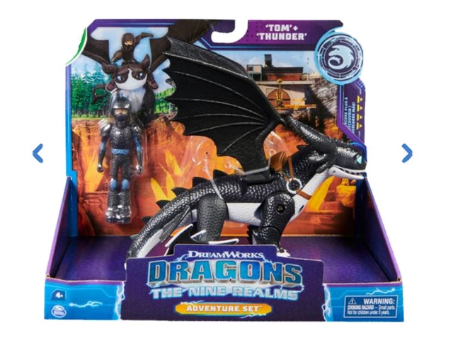 DREAMWORKS DRAGONS THE Nine Realms Tom & Thunder Adventure play set ...