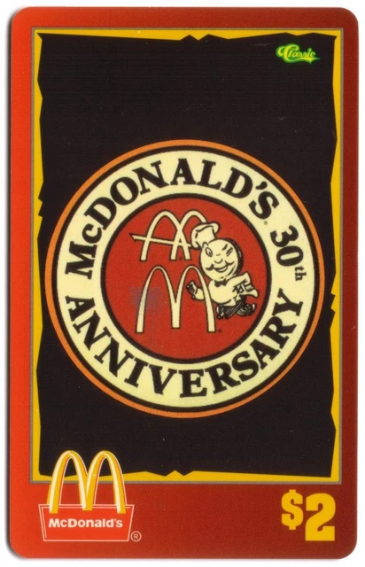MCDONALD'S 1996: 30TH Anniversary Logo - 1985 (#18 of 50) Phone Card £3 ...