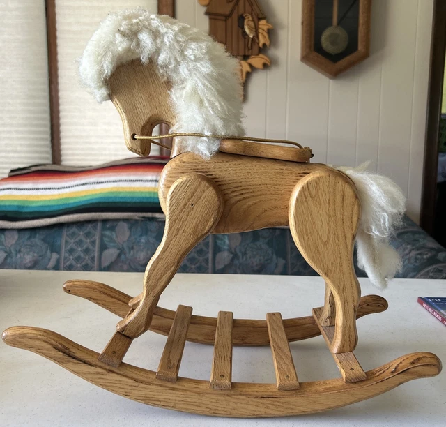 VINTAGE HIGH QUALITY Amish Style Wooden Rocking Horse Decor C W Crafts ...