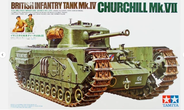 TAMIYA 35210 BRITISH Churchill VII Tank 1:35 Military Model Kit £26.99 ...