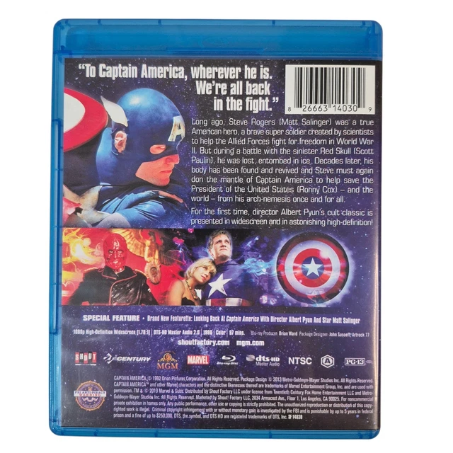 CAPTAIN AMERICA COLLECTOR'S Edition Blu-ray 1990 Matt Salinger Marvel ...